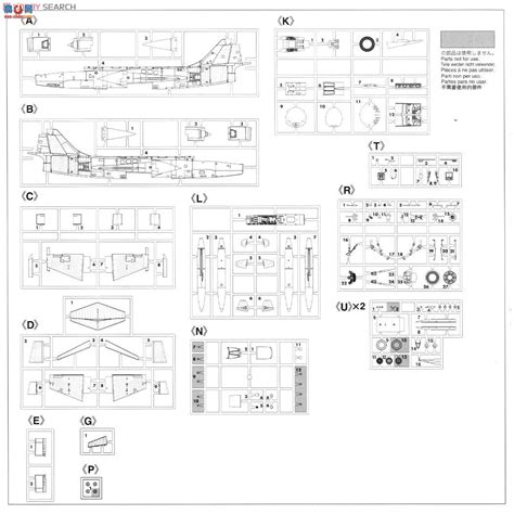 长谷川 战斗机 07218 Pt18 F 104j星际战斗机空中自卫队 飞机 模型高手网 板件图纸说明书