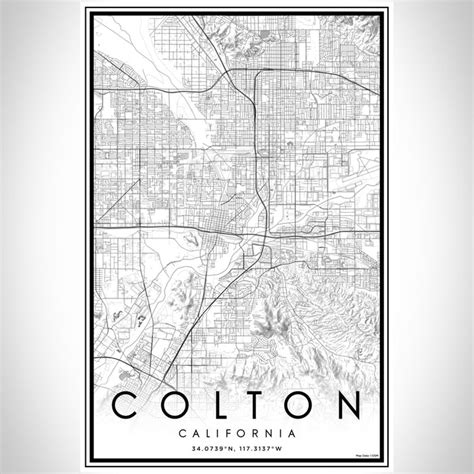 Colton California Map Print In Classic — Jace Maps