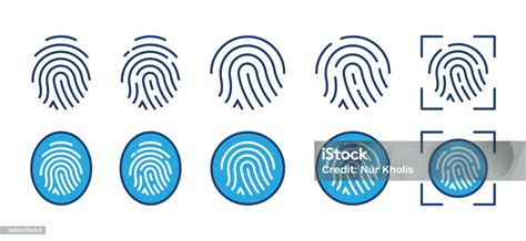 Fingerprint Icon Fingerprint Scan Icon Sign Thumbprint Scanning Biometric Access Security