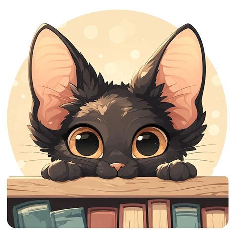 Premium Vector Devon Rex Climbing A Bookshelf