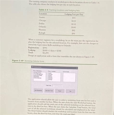 solved 3 workshop selector table 5−3 shows a training