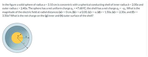 Solved In The Figure A Solid Sphere Of Radius A Cm Is Chegg Com