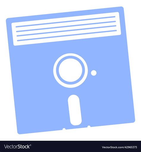 Floppy Disk Retro Simple Cut Out Royalty Free Vector Image
