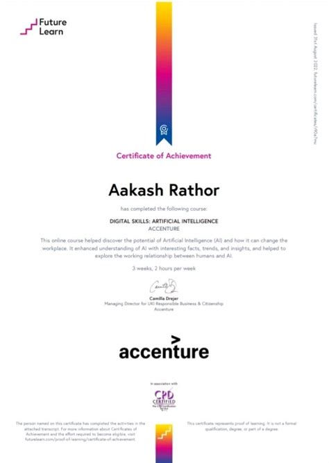 Aakash Rathor On Linkedin Accentureindia Futurelearn Artificialintelligence Ai