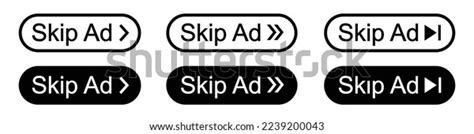 Skip Ad Button Icon Skip Advertisement Stock Vector Royalty Free 2239200043 Shutterstock