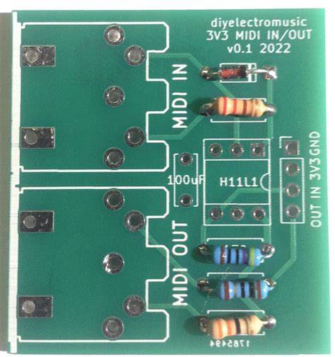 3v3 midi module pcb part 2 simple diy electronic music projects