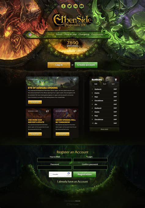 World Of Warcraft Private Server Website Template Fasrhead