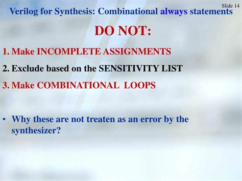 Ppt 7 Verilog Combinational Always Statements Vhdl Combinational