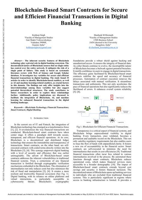 Pdf Blockchain Based Smart Contracts For Secure And Efficient