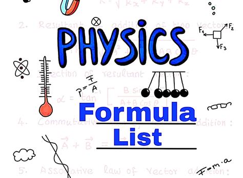 Physics Formula List Handwritten Notes PDF Download