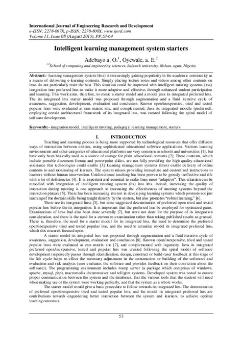 pdf intelligent learning management system starters ijerd editor