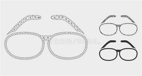 Spectacles Vector Mesh Wire Frame Model And Triangle Mosaic Icon Stock Vector Illustration Of