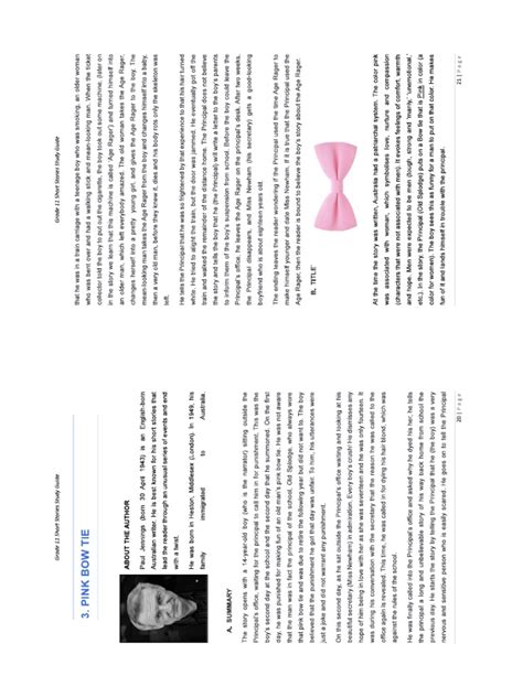 Pink Bow Tie Notes Pdf