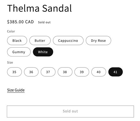 better sold out variant styling on shopify dawn theme