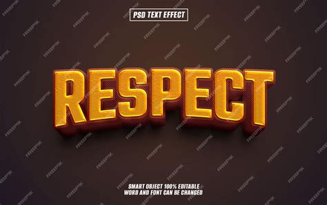 Premium Psd Respect Text Effect Font Editable Typography 3d Text