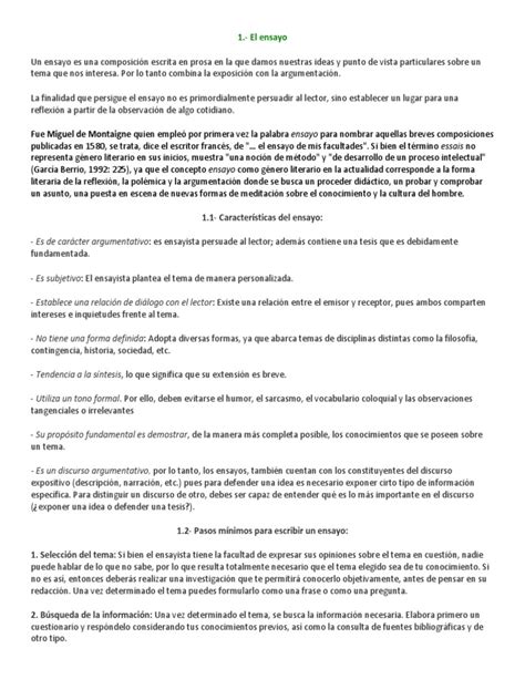 El Ensayo Pdf Ensayos Epistemología