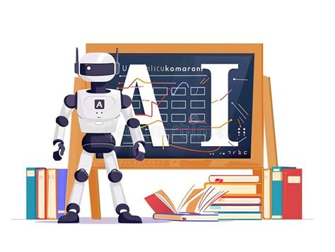 Ai Robot Teacher In Classroom Stock Illustration Illustration Of Robot School 321654327