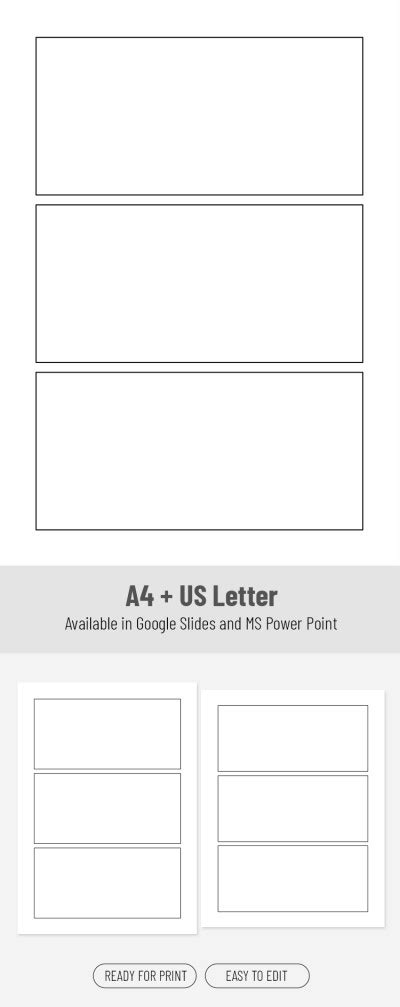 3 Panel Comic Strip Templates