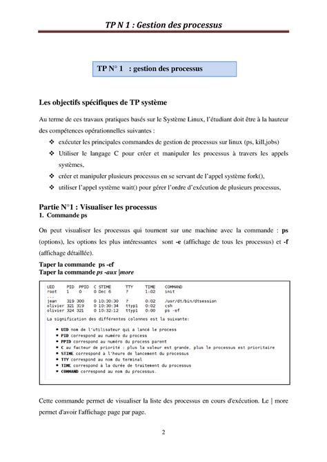 Solution TP N1 Solution TP N1 Les objectifs spécifiques de TP système Au terme de ces