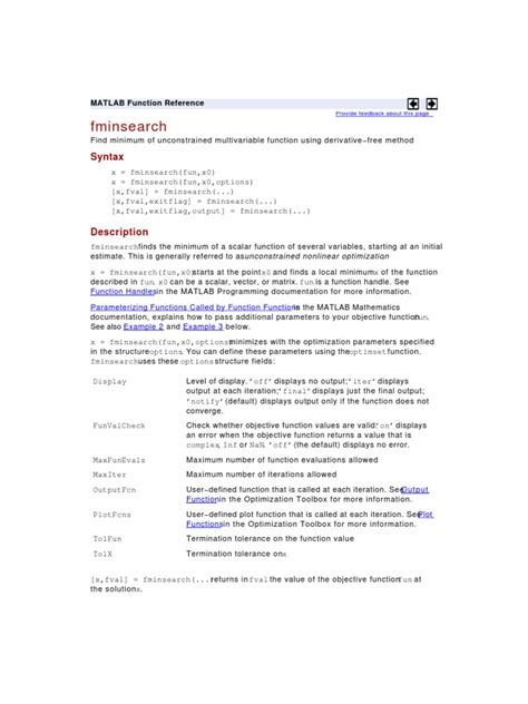 Fmin Search Pdf Mathematical Optimization Function Mathematics