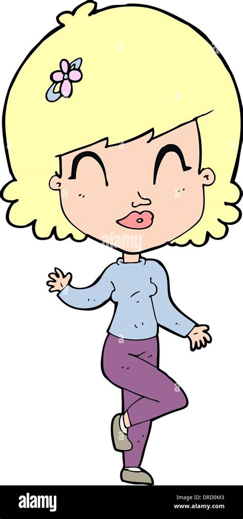 Cartoon Pretty Woman Dancing Stock Vector Image Art Alamy