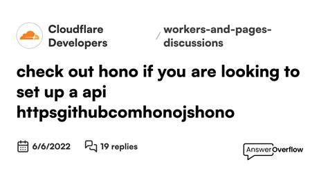 Check Out Hono If You Are Looking To Set Up A Api