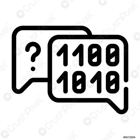 Binary Code And Question Mark Quote Frame Line Icon Vector Stock