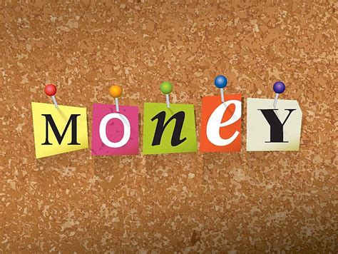 Money Concept Pinned Letters Illustration Bill Payment Riches Vector