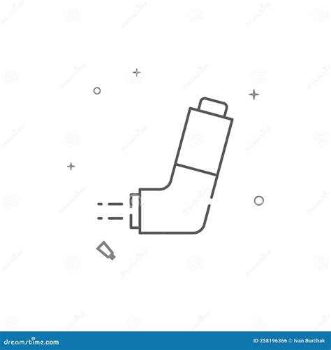 Asthma Inhaler Simple Vector Line Icon Symbol Pictogram Sign