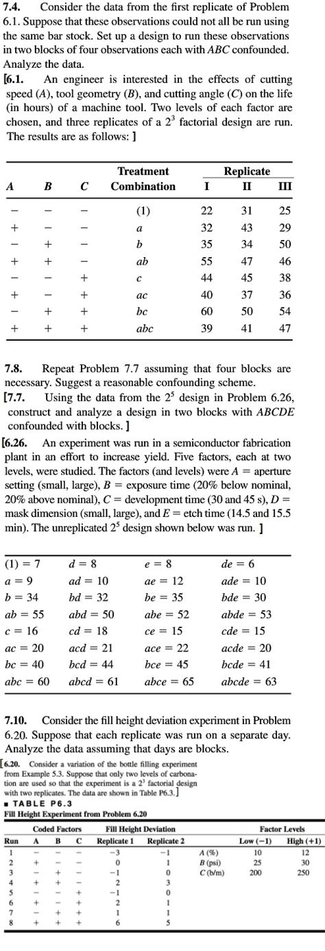 solved 7 4 ﻿consider the data from the first replicate of