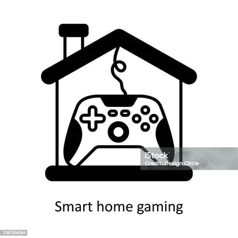 스마트 홈 게임 벡터 솔리드 아이콘 디자인 그림 흰색 배경에 스마트 홈 및 기술 기호 Eps 10 파일 Brand Name Smart Phone에 대한 스톡 벡터 아트 및