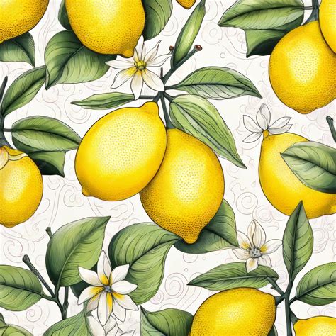 Un Dessin De Citron Dessiné à La Main Dévoile Un Motif Complexe Photo