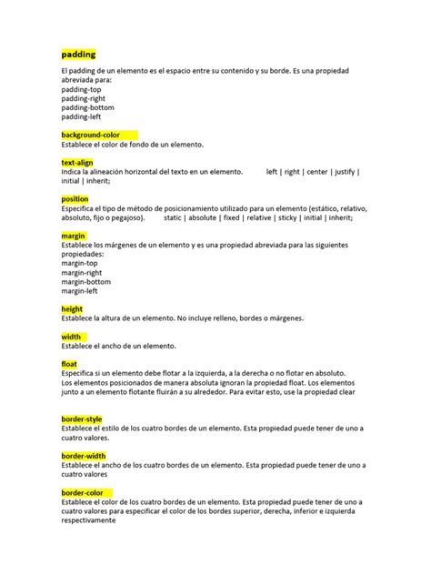 propiedades css pdf informática
