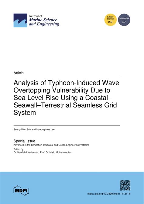 Pdf Analysis Of Typhoon Induced Wave Overtopping Vulnerability Due To Sea Level Rise Using A