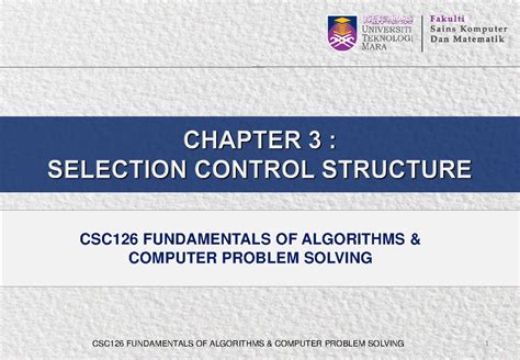 Ch3 Selection Notes Csc126 Fundamentals Of Algorithms And Computer Problem Solving 2 Lesson