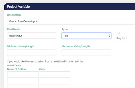 using project variables