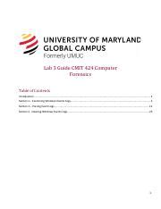 CMIT 424 LAB3 GUIDE FINAL Pdf Lab 3 Guide CMIT 424 Computer Forensics Table Of Contents