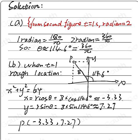 solved 1 point consider a circle of radius 8 and a point p rotating