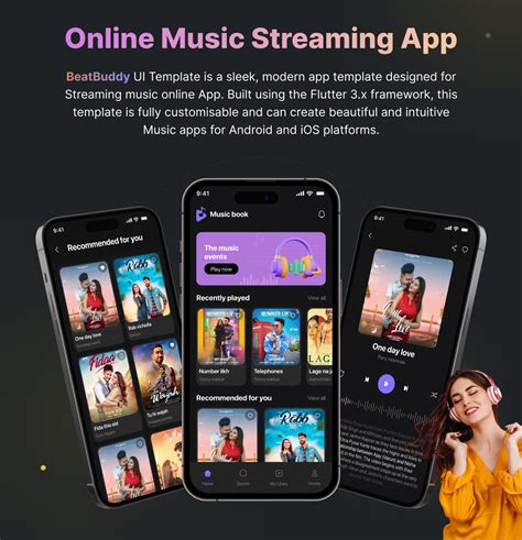 BeatBuddy UI Template Streaming Music Online App In Flutter Android