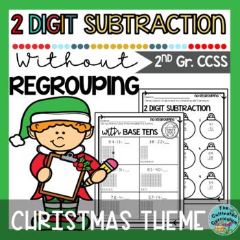 Digit Subtraction Without Regrouping Christmas Theme TPT