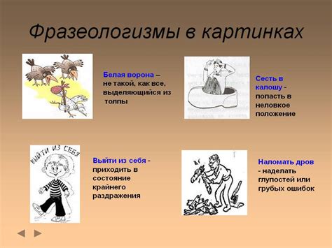 Фразеологизмы в картинках с названиями и объяснением