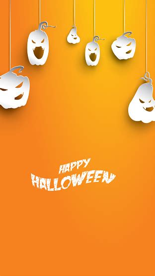 할로윈 호박 종이 예술 조각 스타일에에서 배경 배너 포스터 전단지 또는 초대장 템플릿 파티 벡터 일러스트입니다 10월에 대한 스톡 벡터 아트 및 기타 이미지 Istock