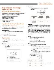 Week 4hypothesis Testing One Two Means Pdf Biostatistics Hypothesis Testing One Mean If
