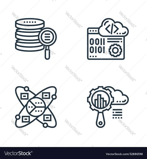 Data Analytics Line Icons Linear Set Quality Line Vector Image