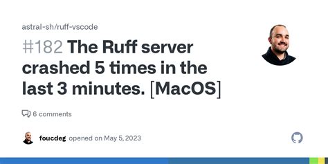 The Ruff Server Crashed 5 Times In The Last 3 Minutes Macos · Issue