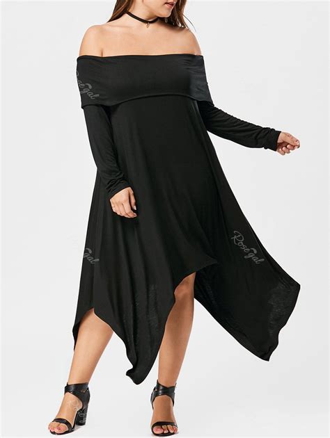 41 Off Off The Shoulder Maxi Plus Size Flowy Dress Rosegal