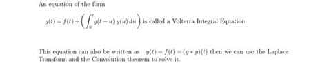Solved 3 Solve The Volterra Integral Equation Yt2t² T