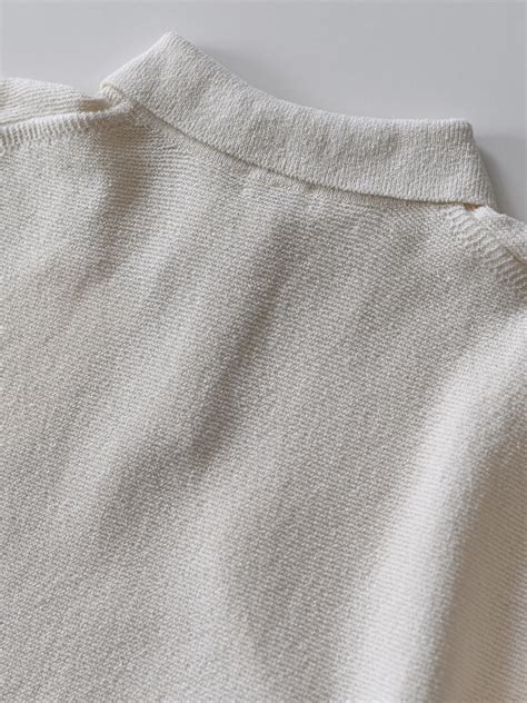 Boucle Garter Knitted Polo Cream Pand Catalogue