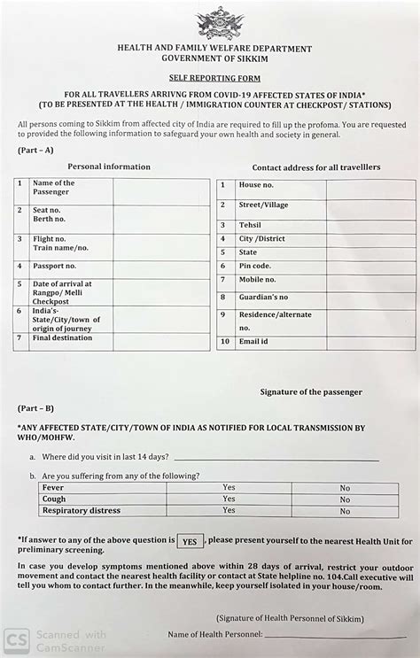 Self Declaration Forms This Form Government Of Sikkim