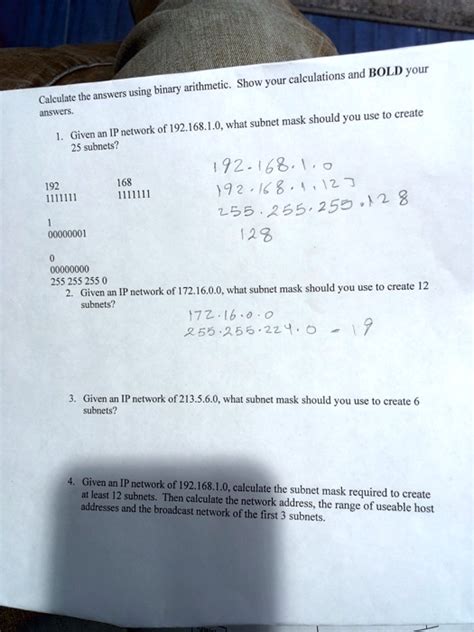 Solved Calculate The Answers Using Binary Arithmetic Show Your
